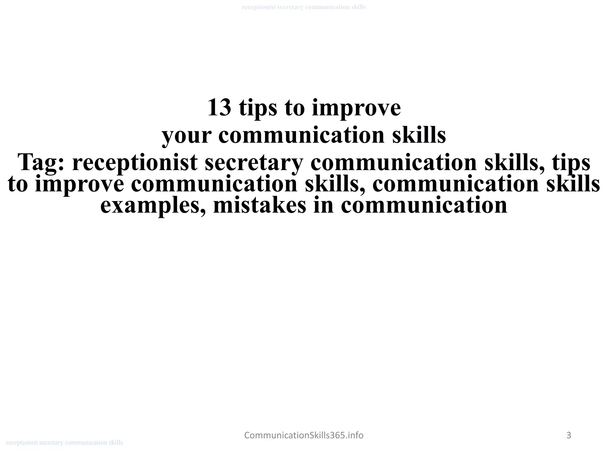 Receptionist secretary communication skills pdf | PPTX