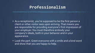 Receptionist Skills | Pptx