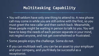 Receptionist skills | PPTX