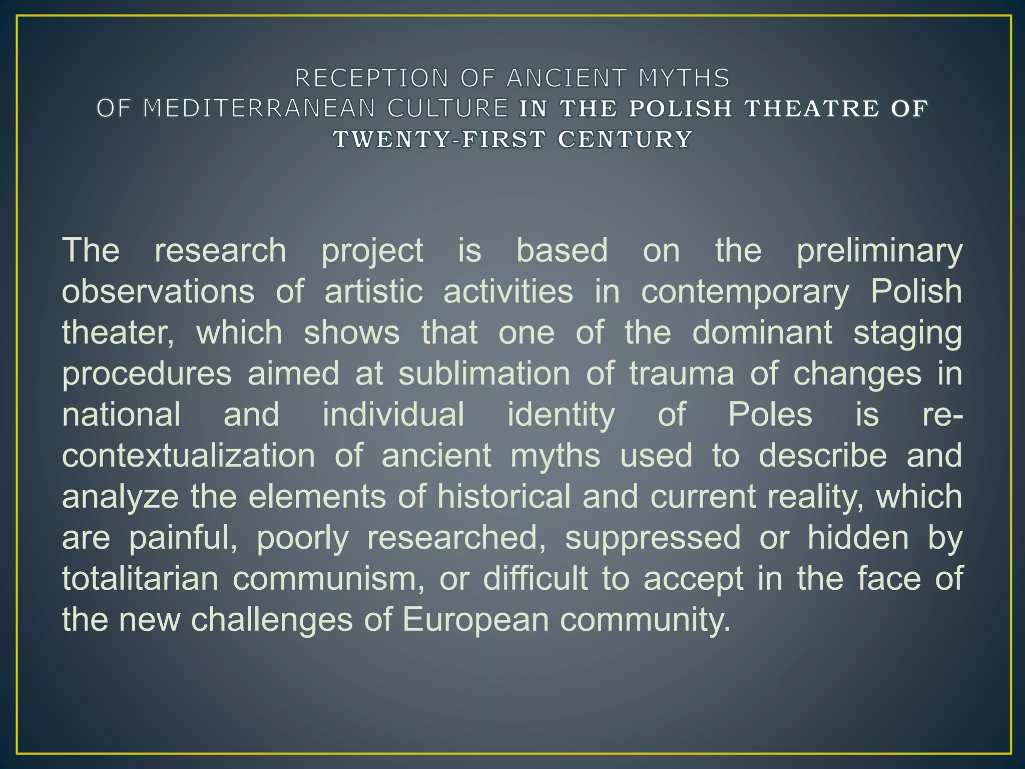 Postmodern Antiquity in Theatre | PPTX