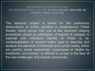Postmodern Antiquity in Theatre | PPTX