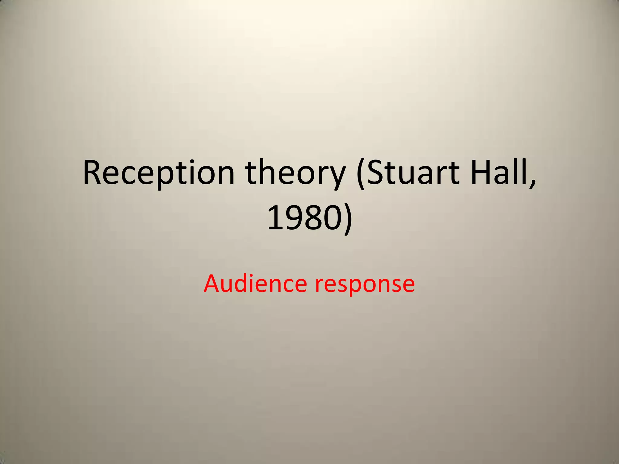 Reception theory | PPTX