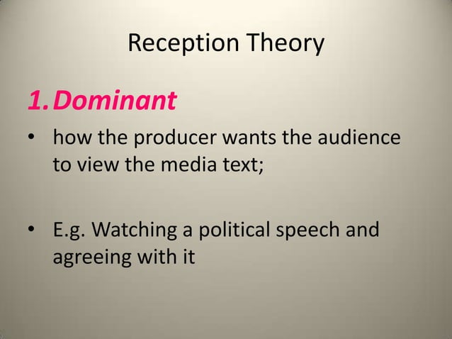 Reception theory | PPTX | Science