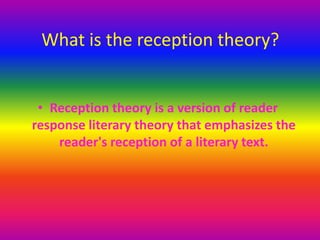Reception theory | PPTX
