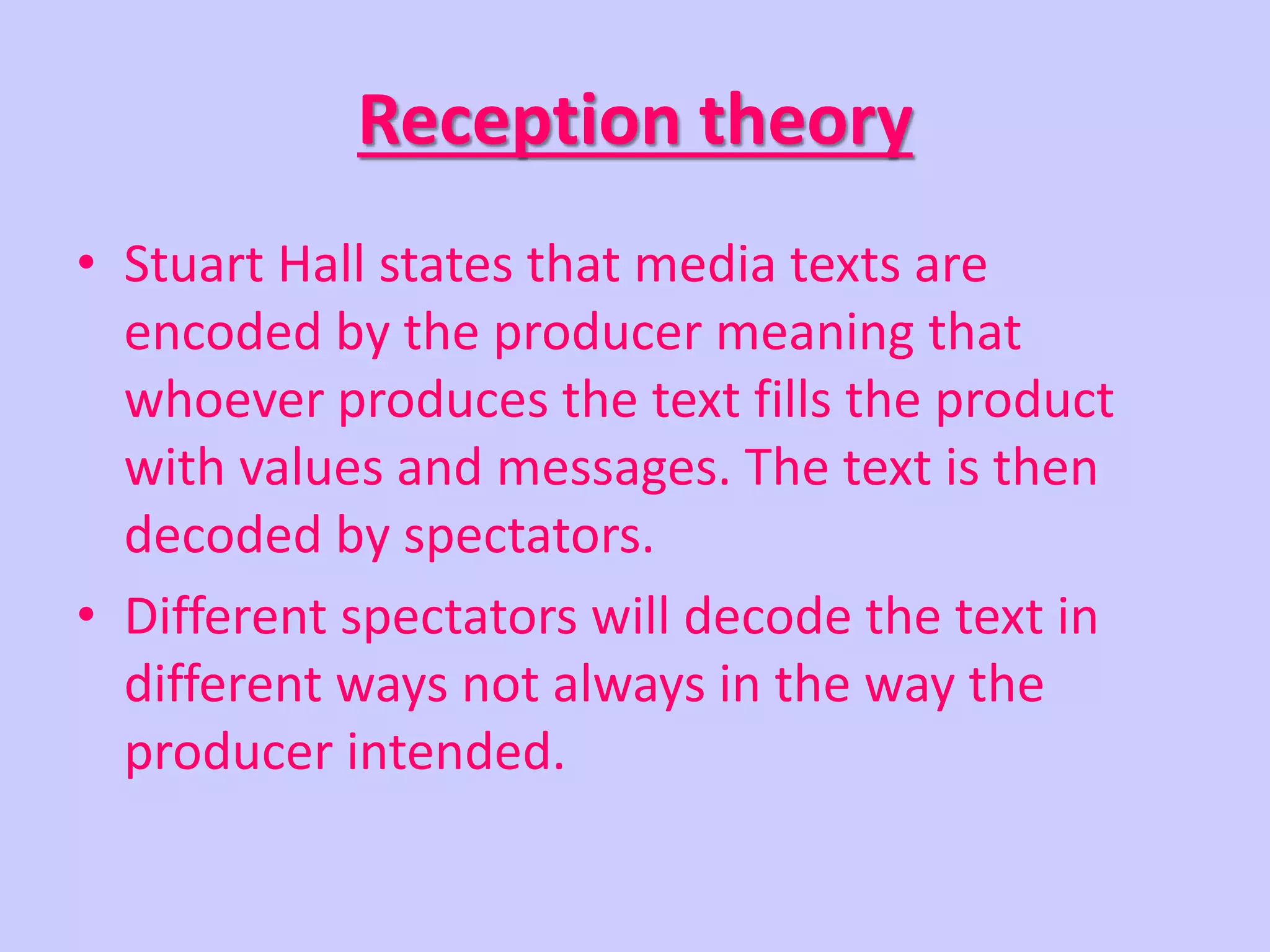 Reception theory-Stuart Hall | PPTX