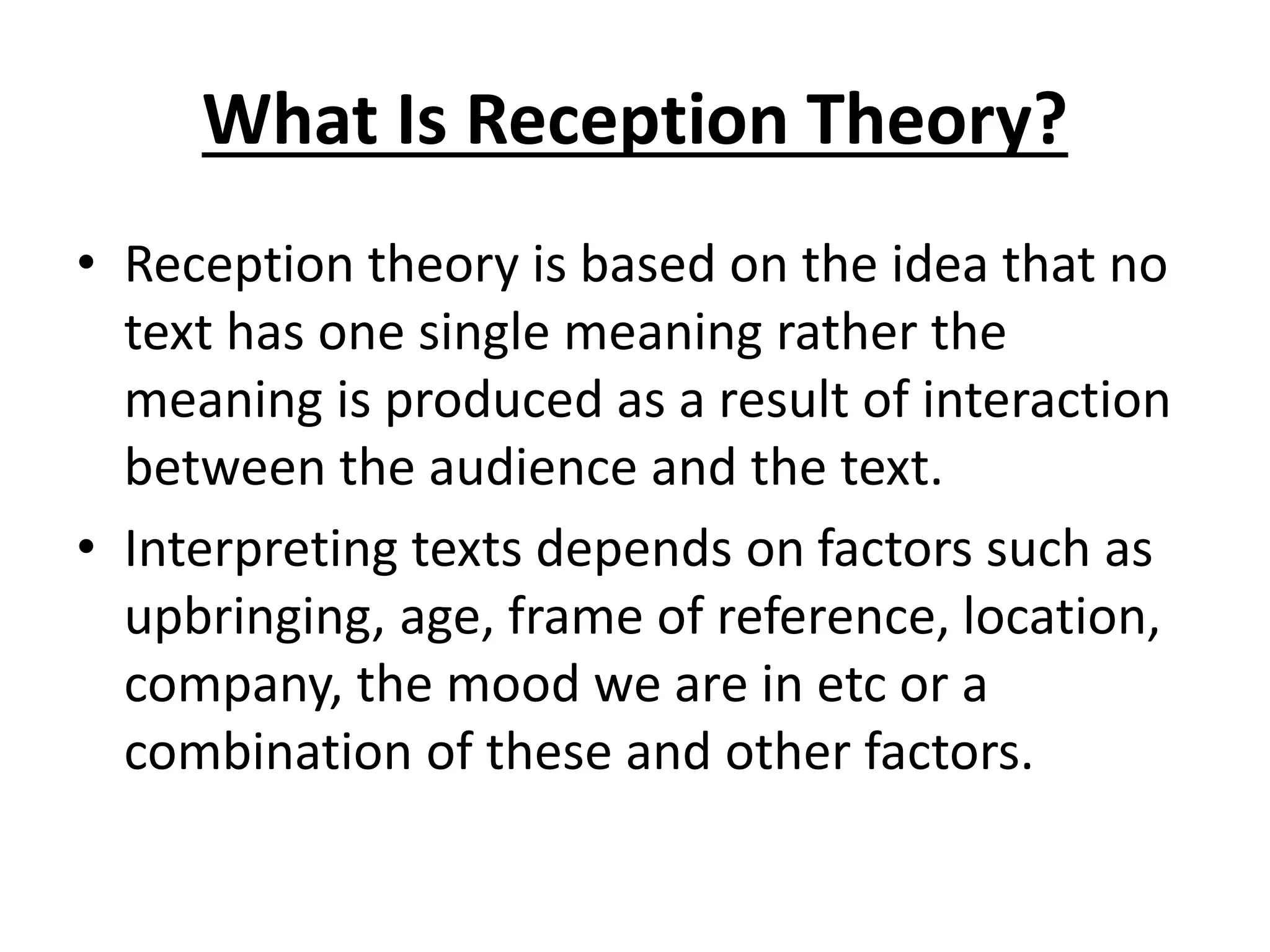 Reception theory | PPTX