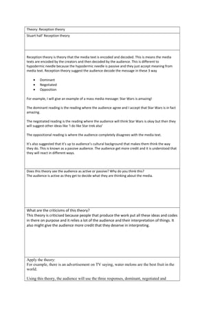 Reception theory | DOC