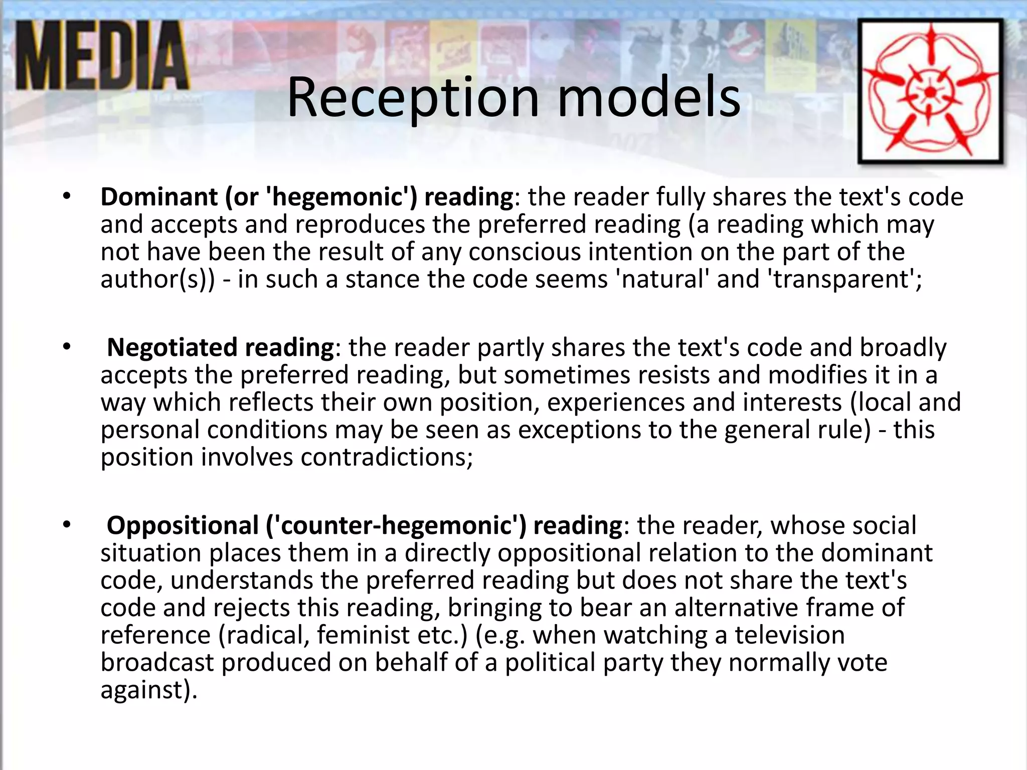 Reception theory and demographics | PPTX