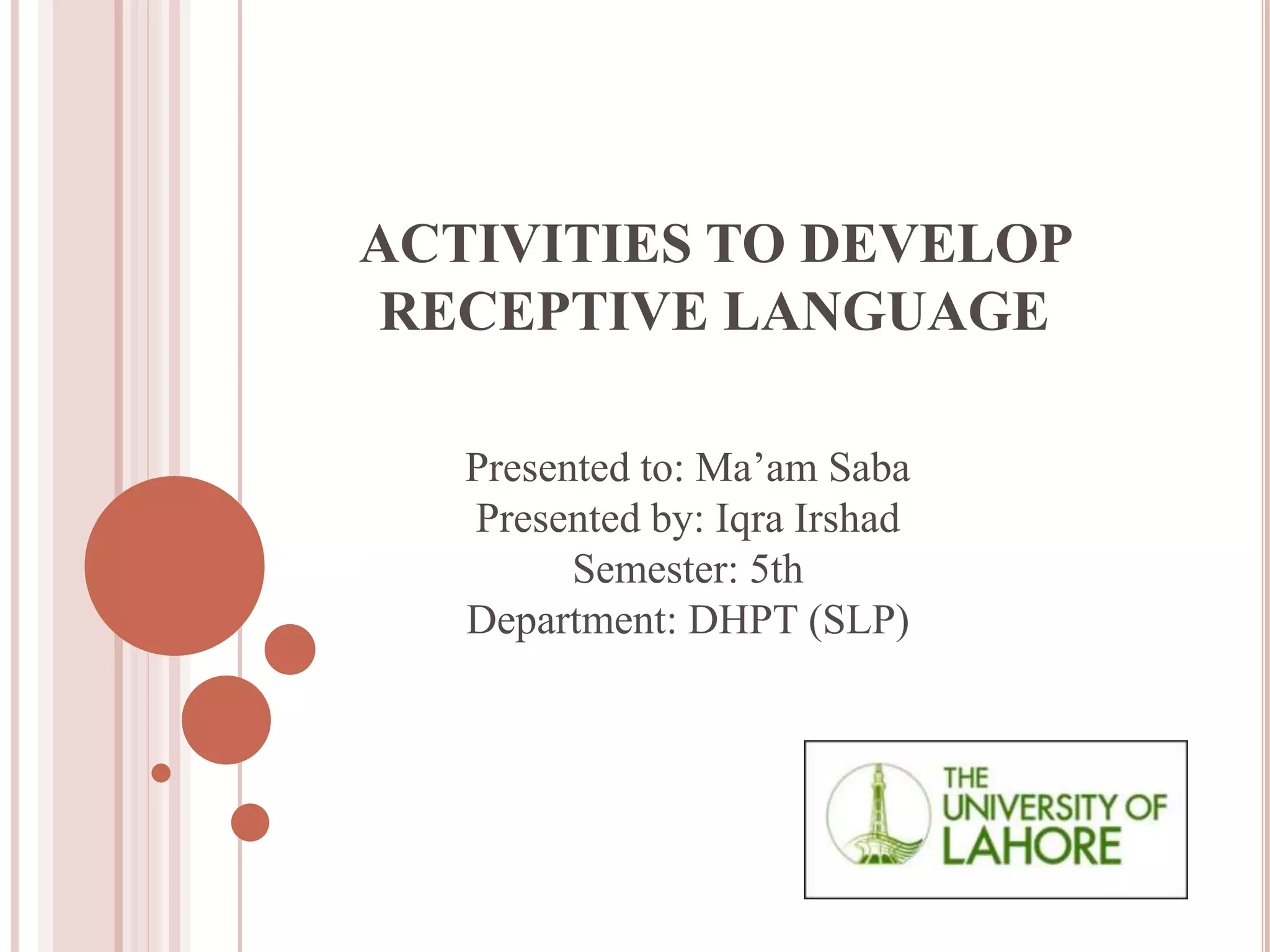 Receptive language | PPTX