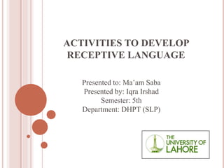 Receptive language | PPTX