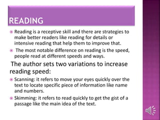 Receptive skill | PPTX