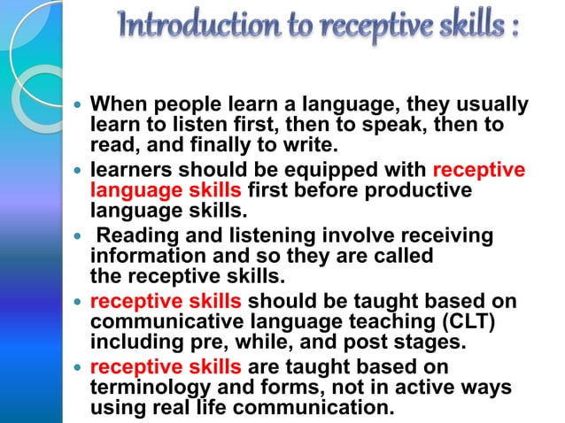 Receptive skills online | PPT