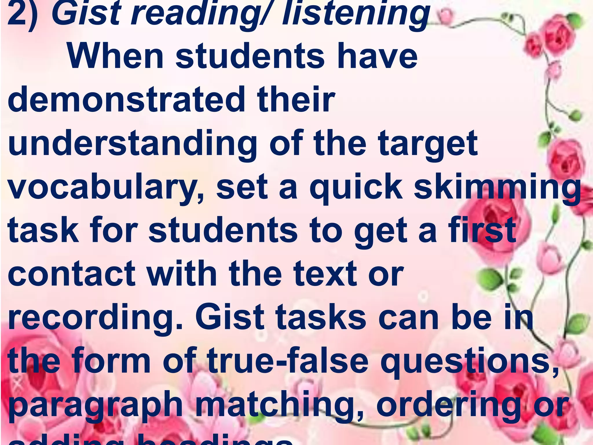 Receptive skills reading and listening | PPTX