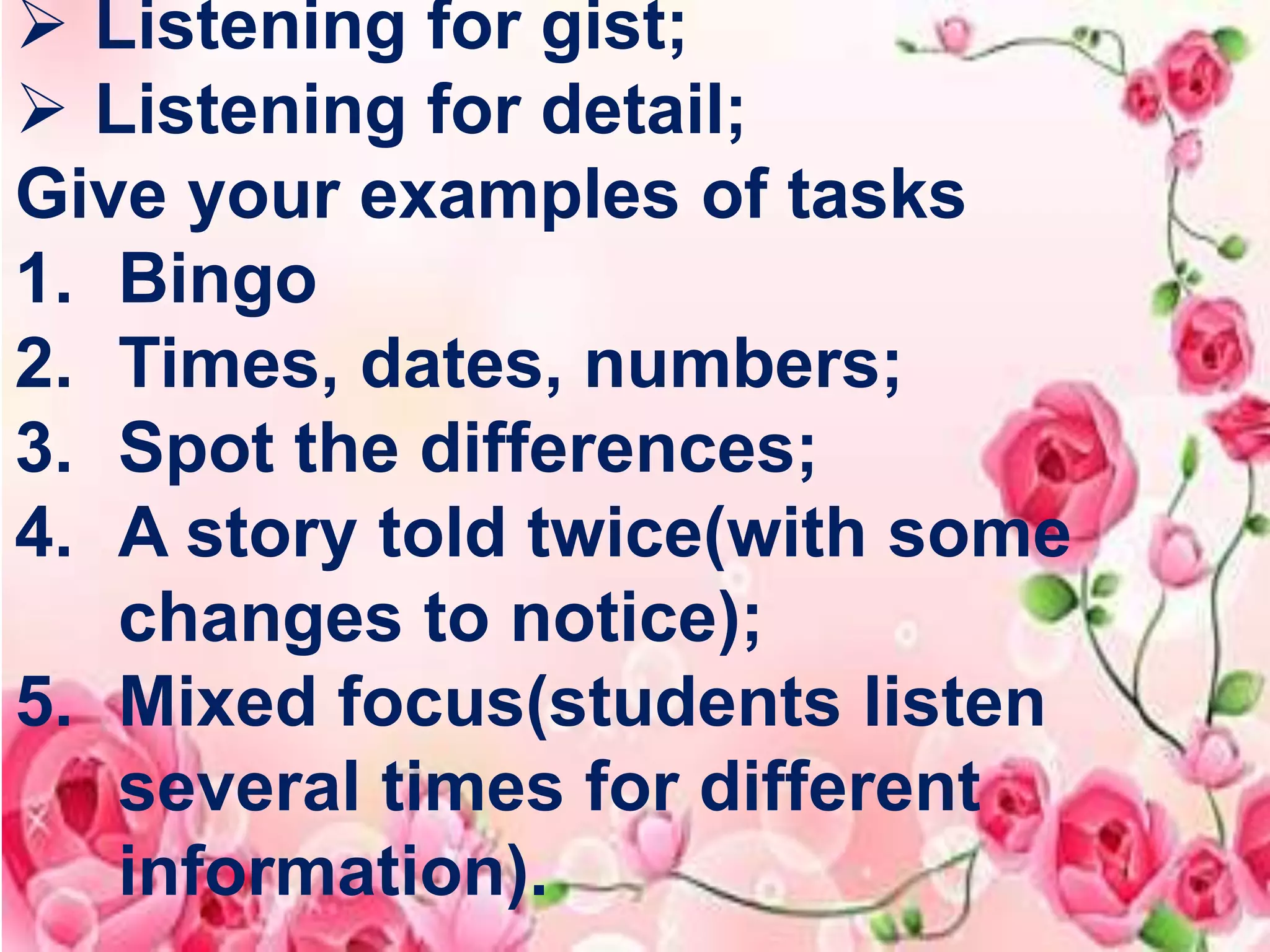 Receptive skills reading and listening | PPTX