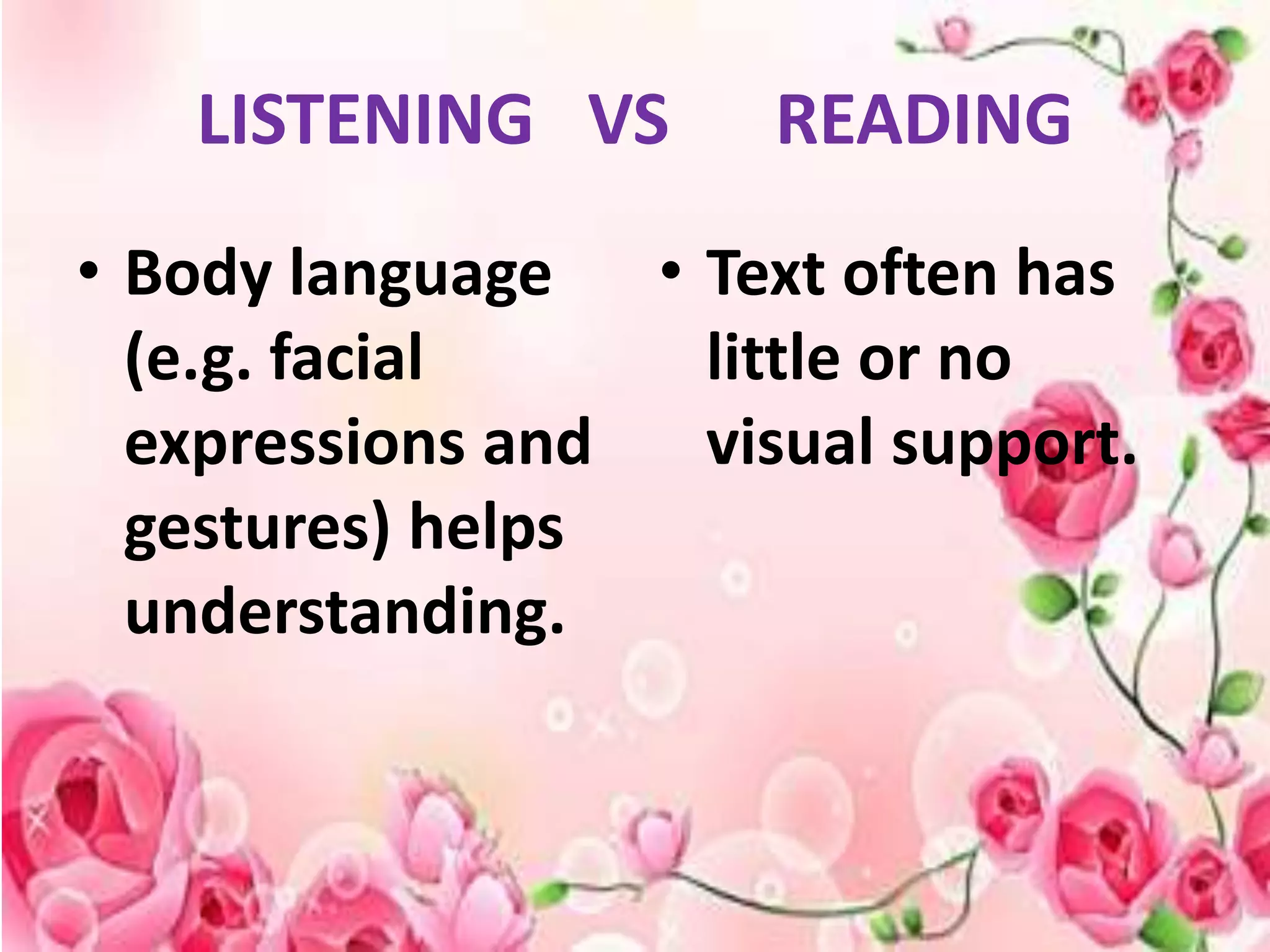 Receptive skills reading and listening | PPTX