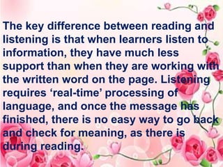 Receptive skills reading and listening | PPTX