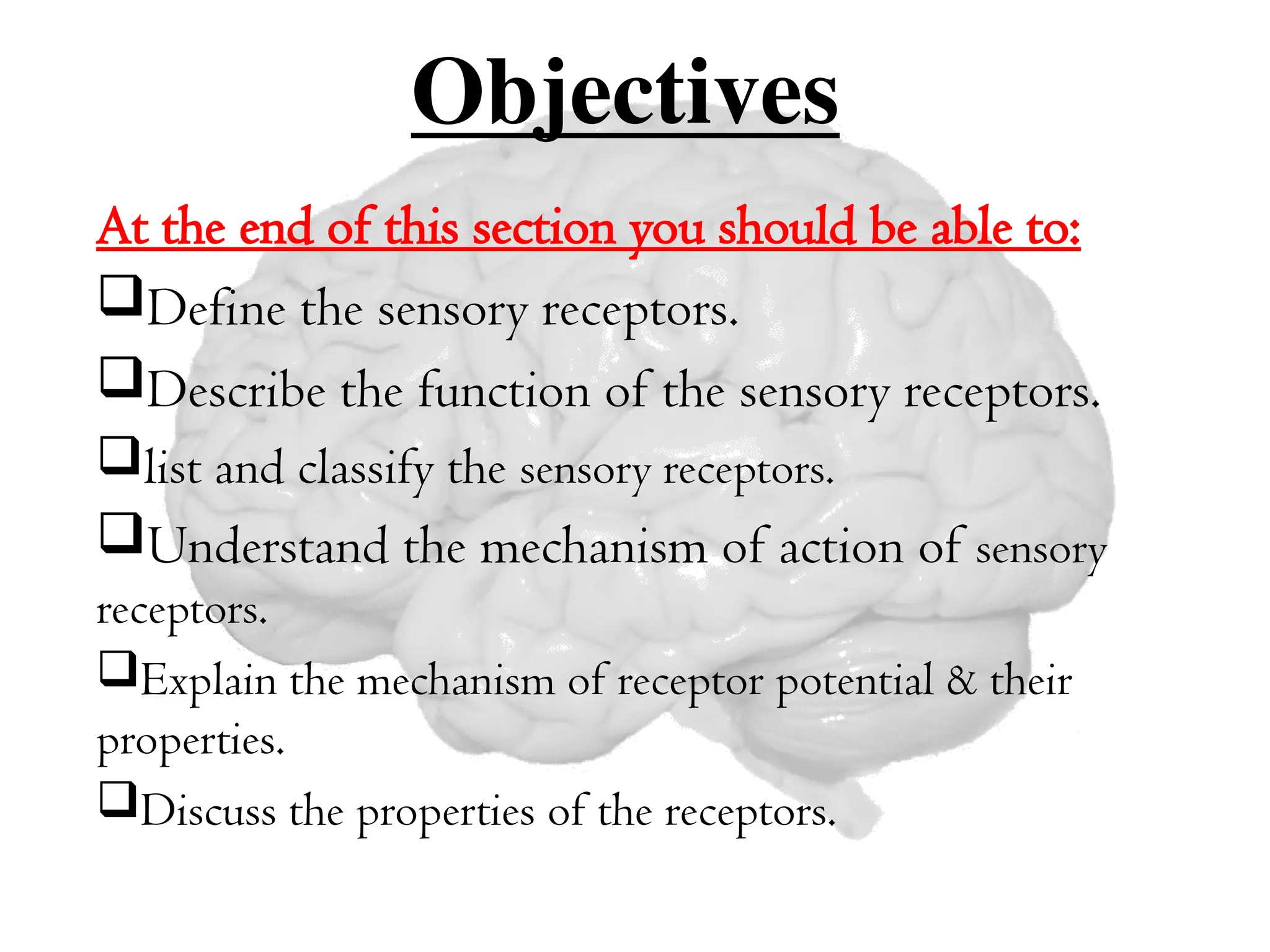 Receptor and sensory pathways for medical students | PPT
