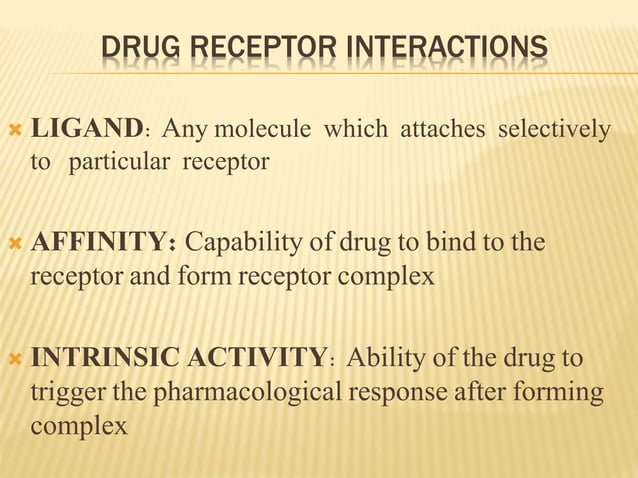 Drug receptor interactions and types of receptor | PPTX | Chemistry ...