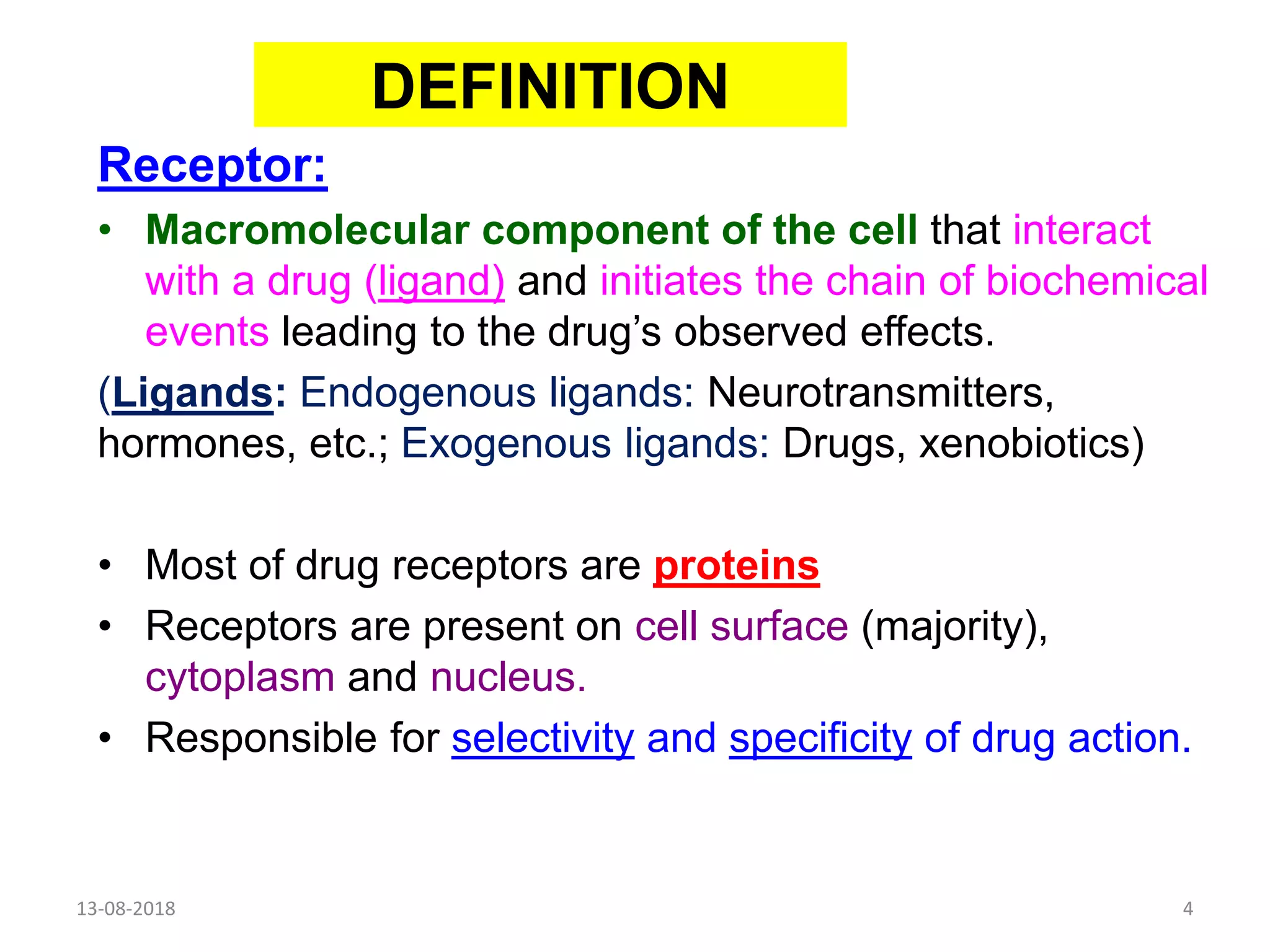 Receptor seminar by Dr.Mahi Yeruva | PPTX