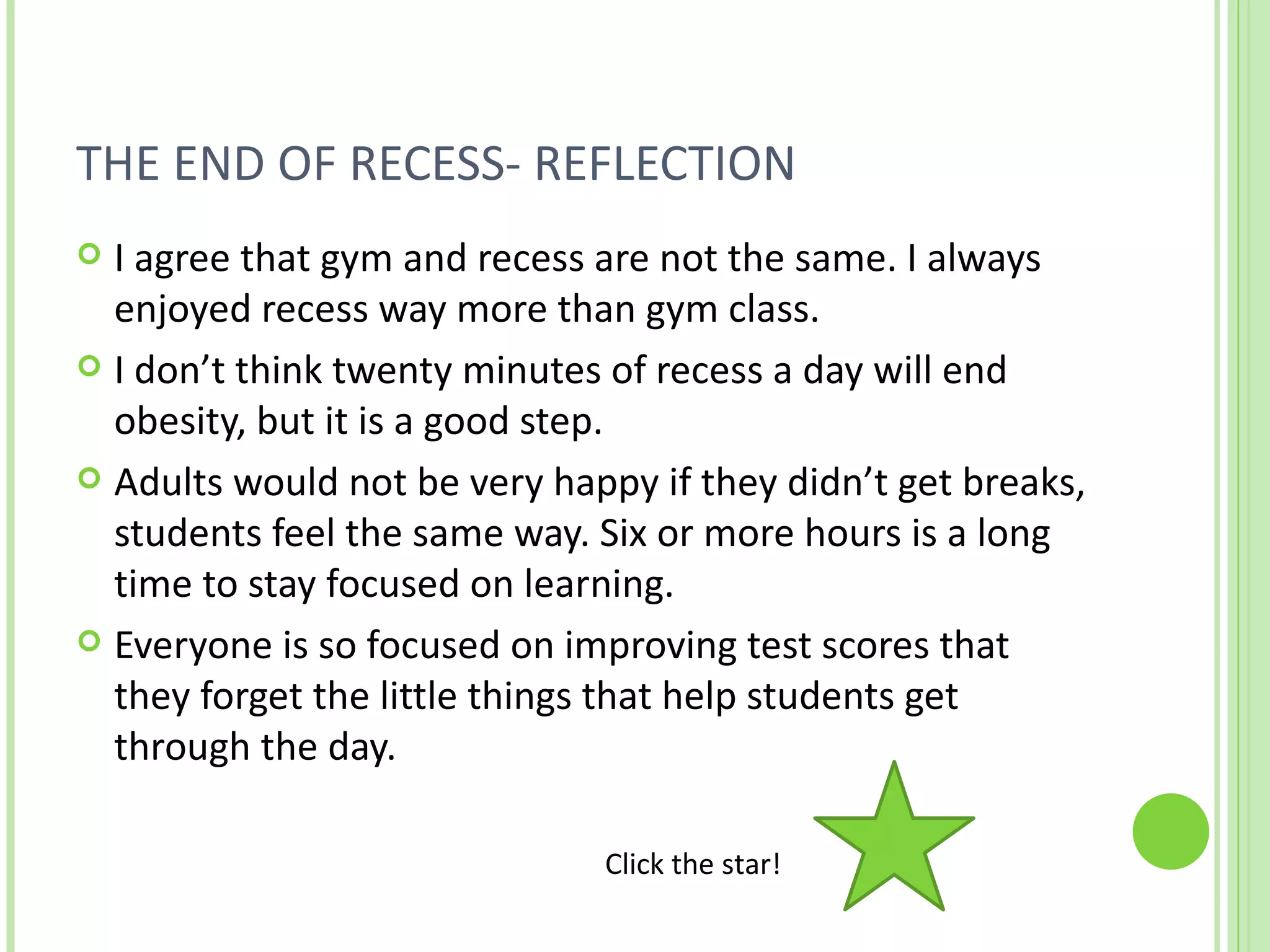 Recess in elementary school | PPT