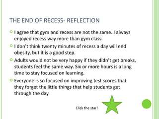 Recess in elementary school | PPT