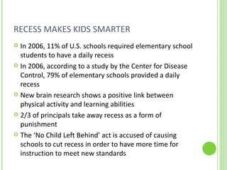 Recess in elementary school | PPT