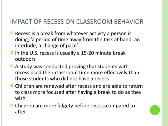 Recess in elementary school | PPT