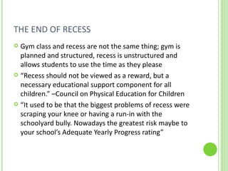Recess in elementary school | PPT