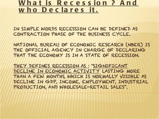Recession in India 2008 | PPT