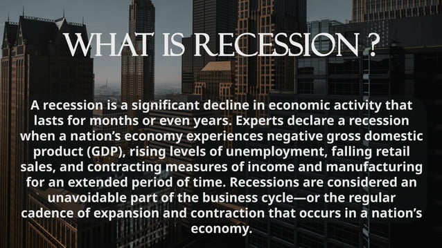 Recession An Economic Downturn. starting page templete | PPTX