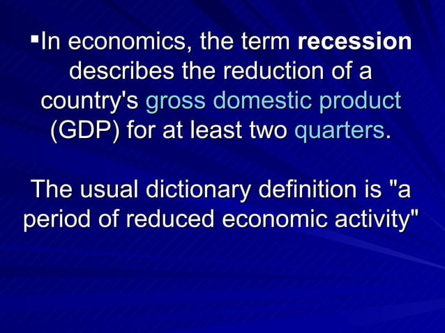 Recession.Ppt By Yas | PPT