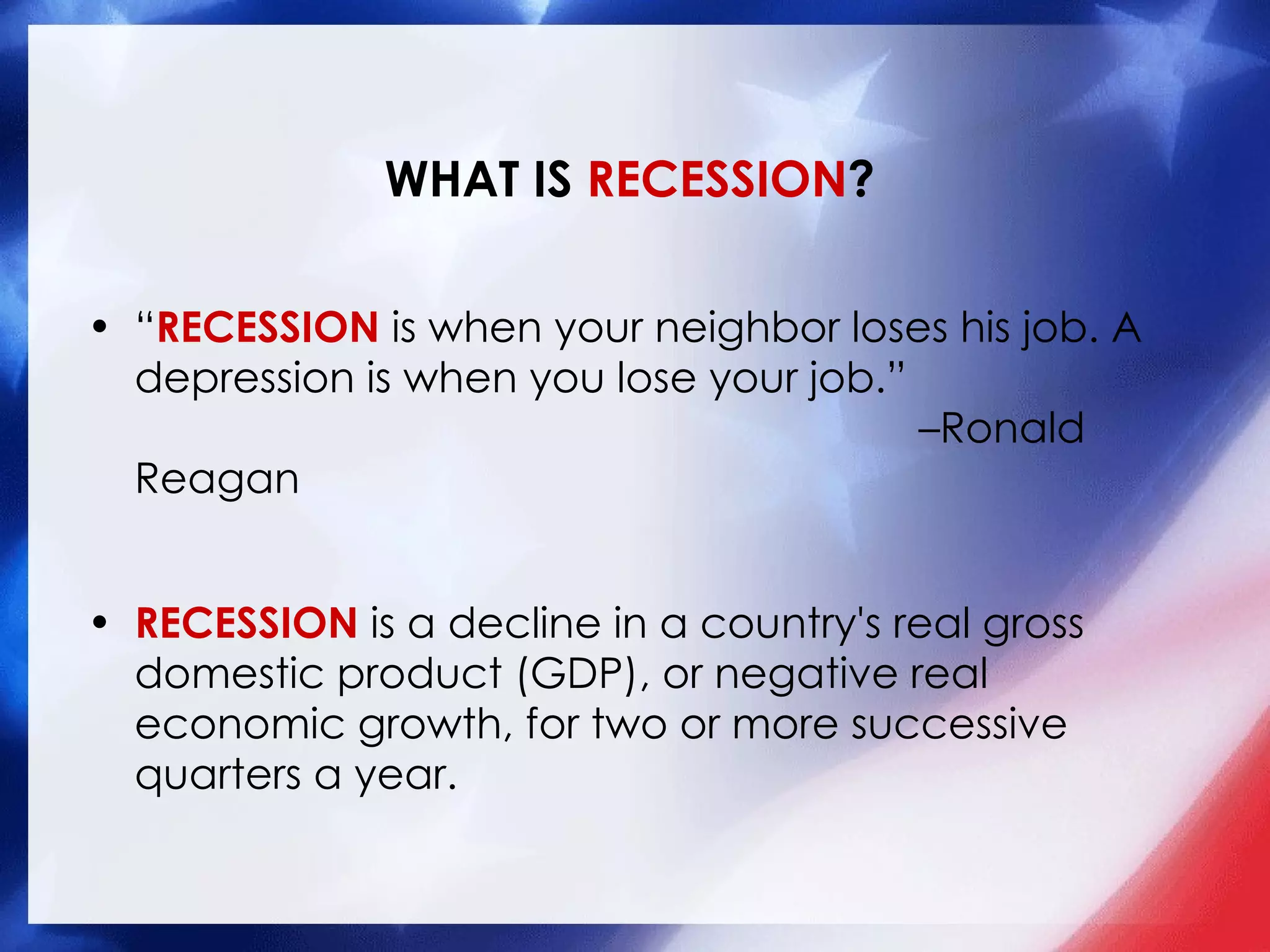 Recession 2008 | PPT