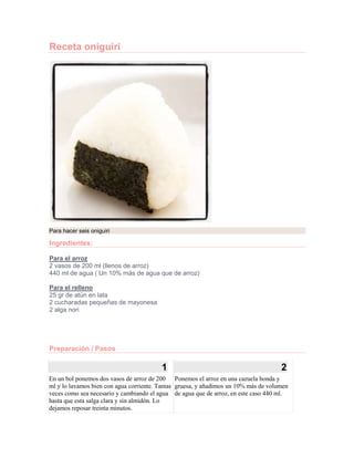 onigiri recipe | PDF