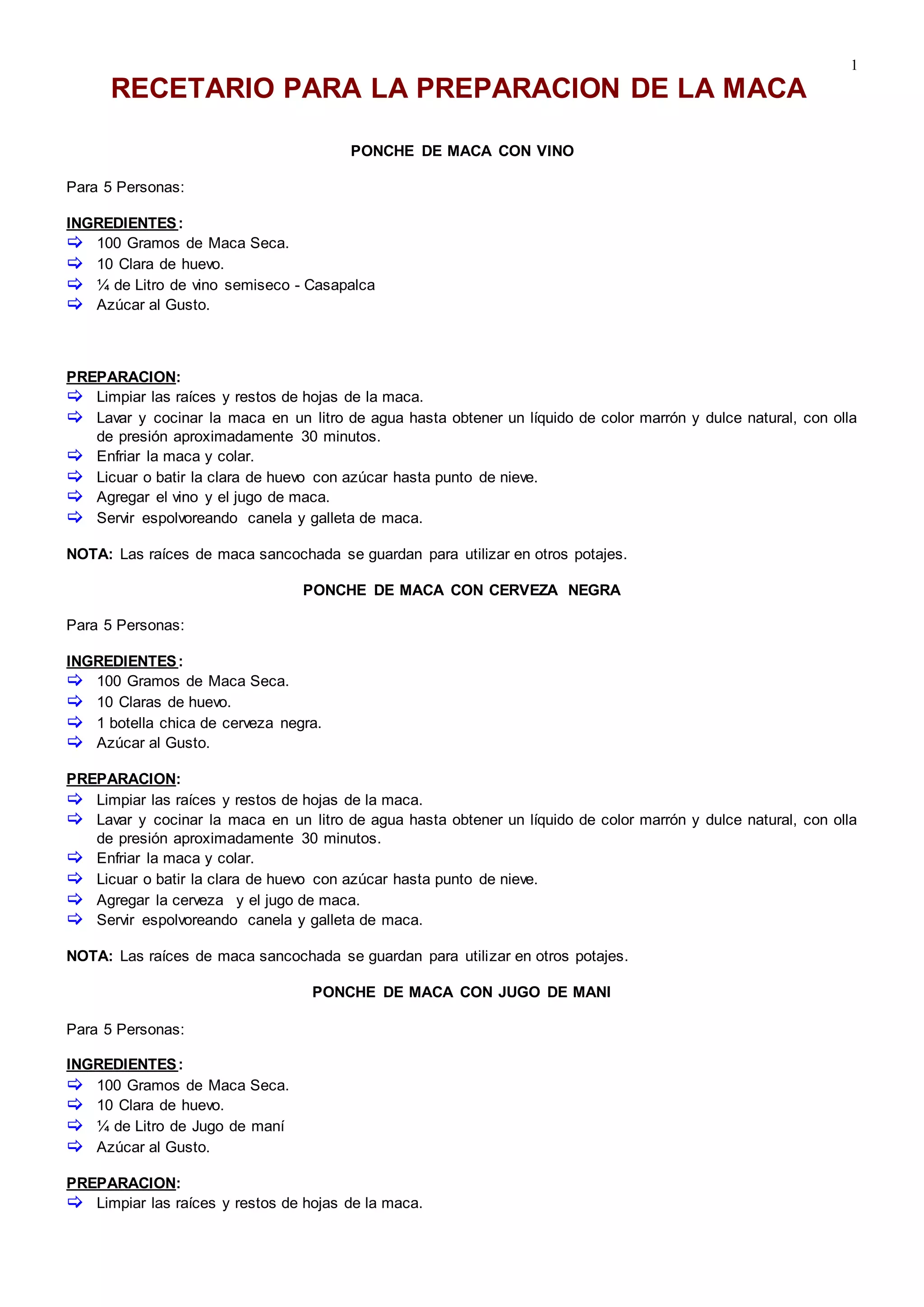 Recetario | DOC
