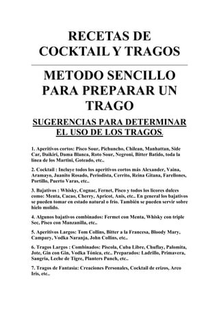 Recetas de cocktail y tragos | PDF