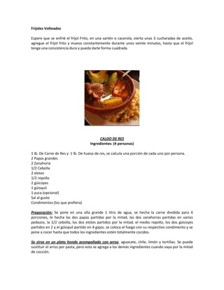RECETAS TIPICAS DE COMIDAS Y BEBIDAS DE GUATEMALA | PDF