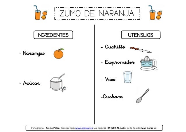 Receta zumo de naranja