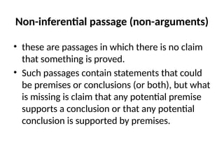 RECGNIZING ARGUMENTS. in logical reasoning pptx | PPT
