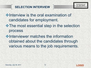Recruitment process Of IBM | PPTX