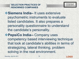 Recruitment process Of IBM | PPTX