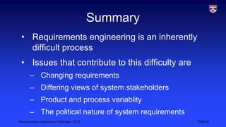 Requirements engineering challenges | PPT