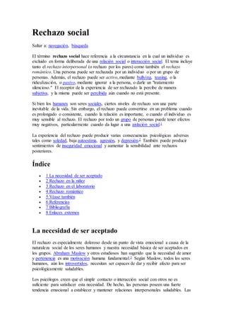 Rechazo social | DOCX