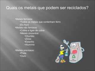 Reciclagem Dos Metais | PPT