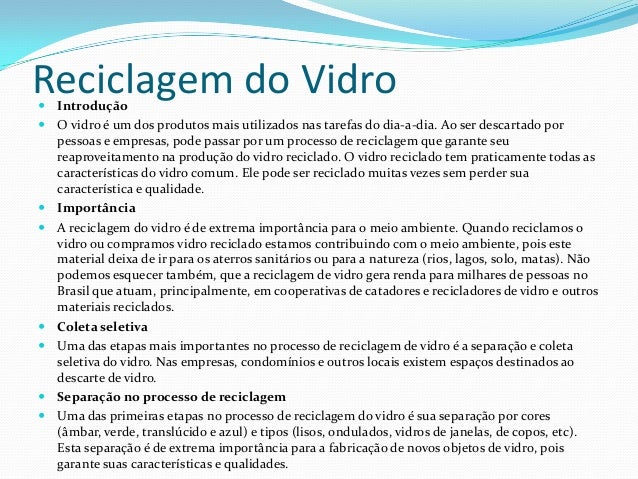 Reciclagem do vidro