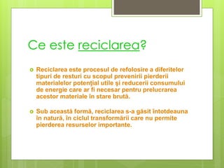 Reciclarea 1 | PDF