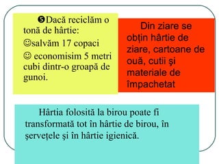Reciclarea hartiei | PPT