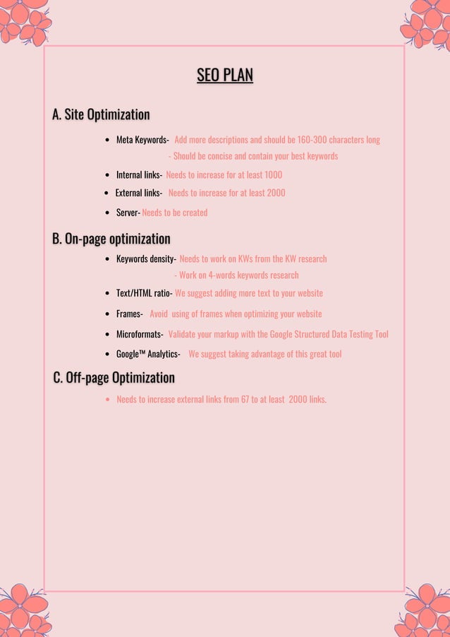 Recille patino seo assessment analysis and plan2 | PDF | Web Design and HTML | Internet