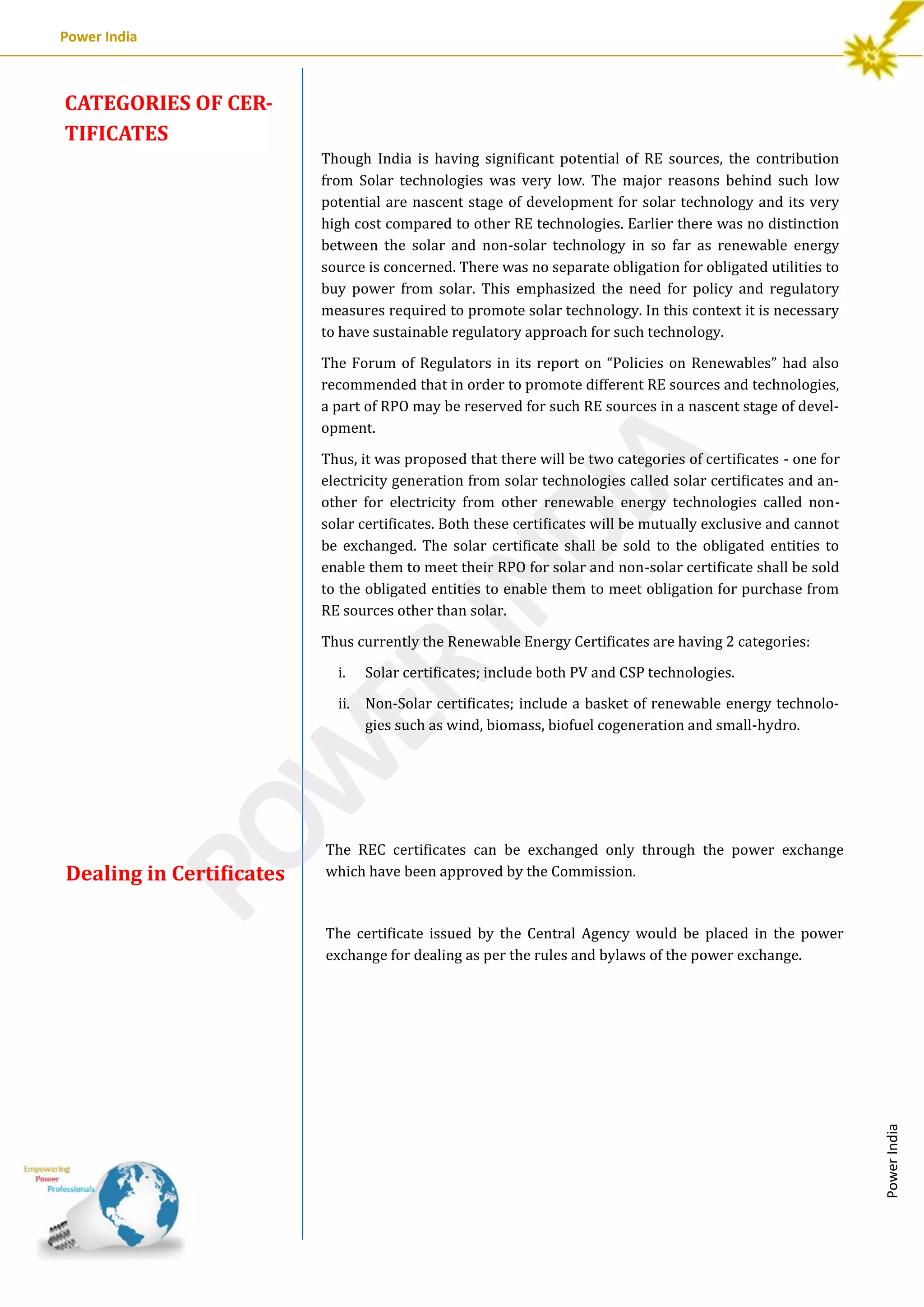 Introduction to the Renewable Energy Certificate (REC) Mechanism | PDF