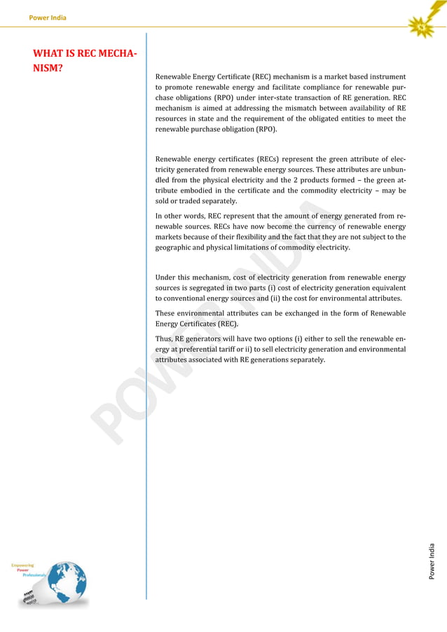 Introduction to the Renewable Energy Certificate (REC) Mechanism | PDF