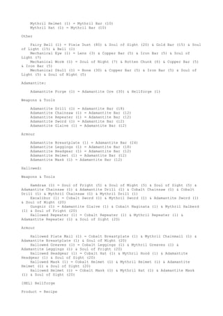 Terraria Recipe | TXT